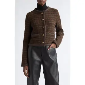 Altuzarra Striped Alpaca Blend Jacket - Fudge