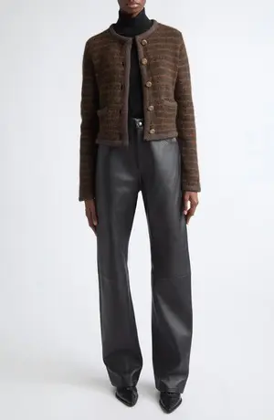 Altuzarra Striped Alpaca Blend Jacket - Fudge