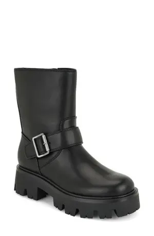Nine West Ryder Faux Leather Moto Boots - Black