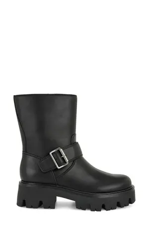 Nine West Ryder Faux Leather Moto Boots - Black