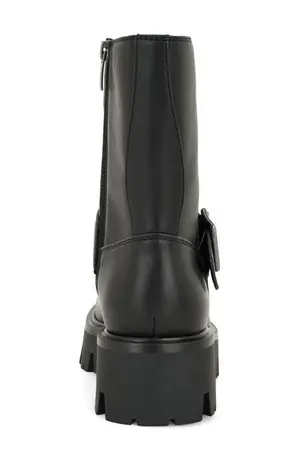 Nine West Ryder Faux Leather Moto Boots - Black