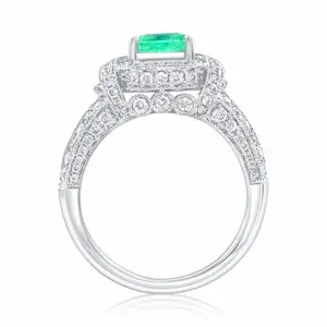 SOUZANA BY SUZY LEVIAN 14k White Gold Emerald And Diamond Ring