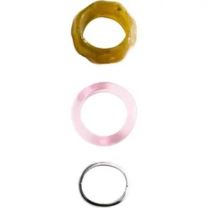 Mango Set Of 3 Resin & Metal Bracelets - Silver
