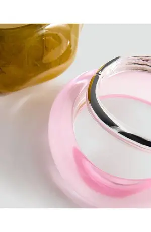 Mango Set Of 3 Resin & Metal Bracelets