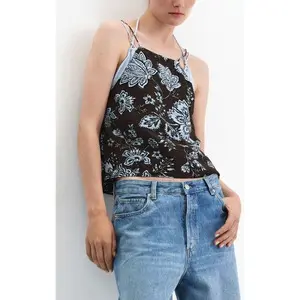Mango Floral Tie Strap Top