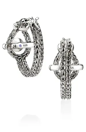 John Hardy Icon Tanzanite & Diamond Hoop Earrings