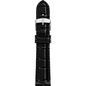 Michele Croc-embossed Leather Watchband - Black