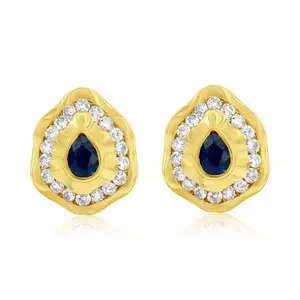 SOUZANA BY SUZY LEVIAN 14k Gold Pear-cut Sapphire & Diamond Stud Earrings - Blue