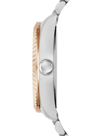 Guess Stainless Steel Bracelet Watch With Date Window And 24-hour Subdial