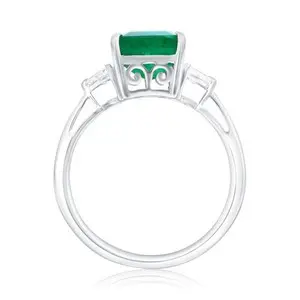 SOUZANA BY SUZY LEVIAN 14k White Gold Emerald And Diamond Ring