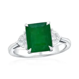 SOUZANA BY SUZY LEVIAN 14k White Gold Emerald And Diamond Ring - Green