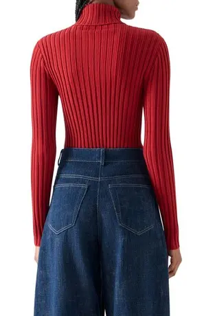 Akris Merino Wool Reverse Rib Turtleneck Sweater