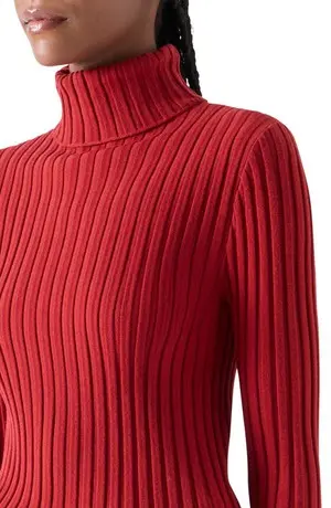 Akris Merino Wool Reverse Rib Turtleneck Sweater