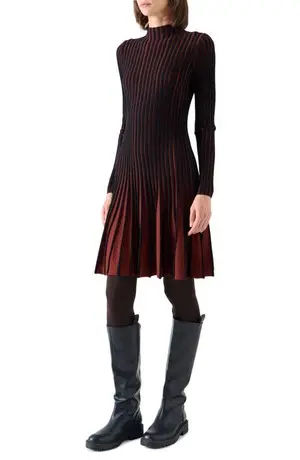 Akris Ribbed Virgin Wool Dress