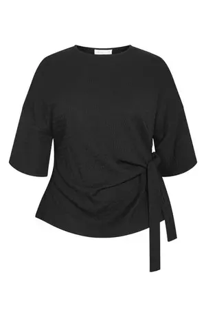 City Chic Brianna Texture Side Tie Top