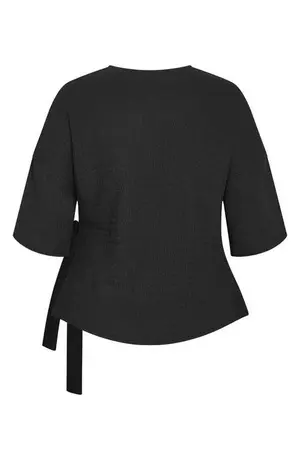 City Chic Brianna Texture Side Tie Top