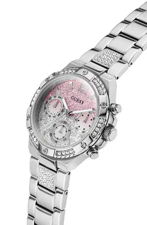 Guess Silvertone Multifunction Bracelet Watch