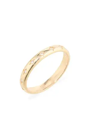 ASTRID & MIYU Cosmic Star Band Ring - Gold