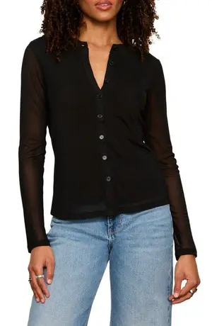 Sanctuary Mesh Sleeve Cardigan - Black
