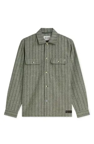 Scotch & Soda Herringbone Jacquard Relaxed Fit Shirt