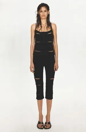 Mango Cutout Capri Leggings