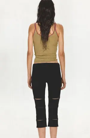 Mango Cutout Capri Leggings