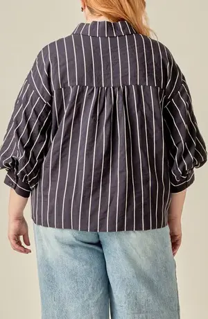English Factory Striped Balloon Sleeve Shirt