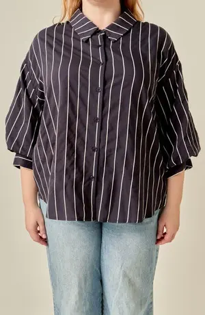English Factory Striped Balloon Sleeve Shirt