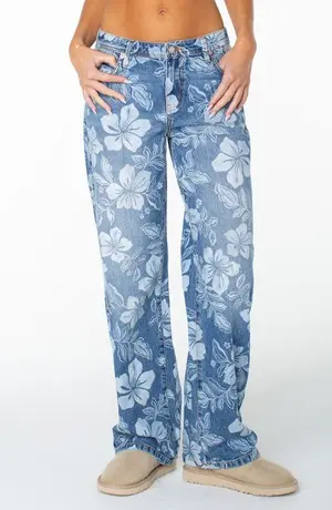 Roxy Haven Flora Straight Leg Jeans - Flora Fade