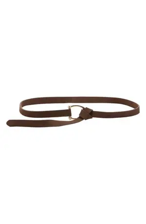 Mango Skinny Suede Belt - Brown