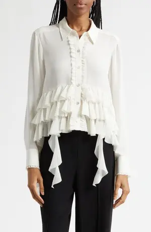 Cinq À Sept Nori Ruffle Shirt - Ivory