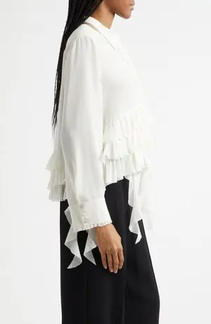 Cinq À Sept Nori Ruffle Shirt