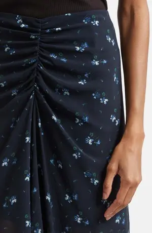 Veronica Beard Limani Ruched Midi Skirt
