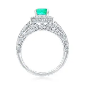 SOUZANA BY SUZY LEVIAN 14k White Gold Emerald And Diamond Ring