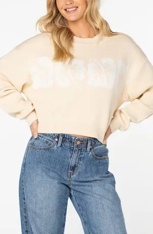 Roxy Hibiscus Harmony Sweater - Parchment
