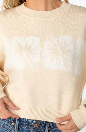 Roxy Hibiscus Harmony Sweater - Parchment