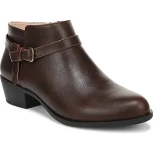 LIFESTRIDE Ada Faux Leather Ankle Bootie - Brown
