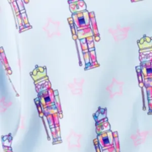 SUNSHINE SOCIETY Graffiti Nutcracker Silky Pants Sleeve Shorts Set - Blue