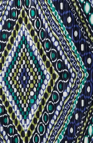 Echo Pleated Dots On Dots Diamond Silk Scarf - Navy