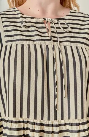 English Factory Striped Tiered Minidress