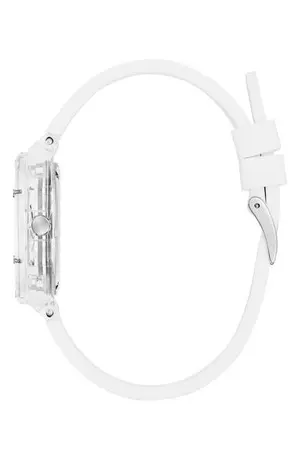 Guess Worn With Pride Rainbow Clear Silicone Strap Watch