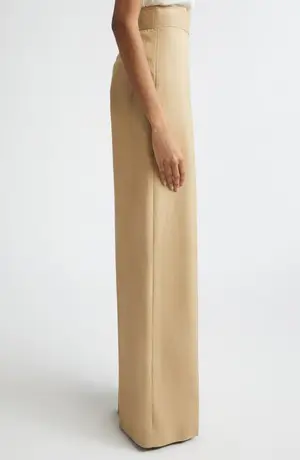 Carolina Herrera Diane Backstrap High Waist Wide Leg Pants
