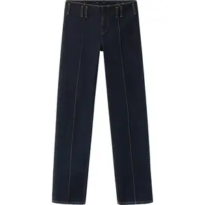 Mango Low Rise Straight Leg Jeans - Open Blue