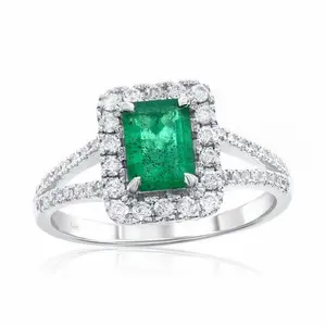 SOUZANA BY SUZY LEVIAN 14k Gold 0.75ct Emerald-cut Emerald & 0.37cttw Diamonds Ring - Green