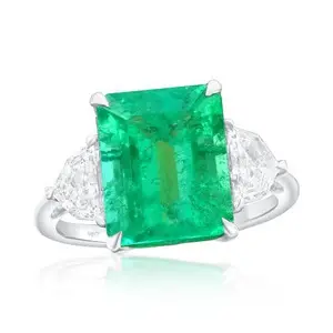 SOUZANA BY SUZY LEVIAN 14k White Gold Emerald And Diamond Ring - Green