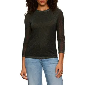 Sanctuary Print Mesh Top - Green