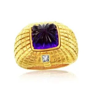 SOUZANA BY SUZY LEVIAN 14k Gold Amethyst And Diamond Ring - Yellow