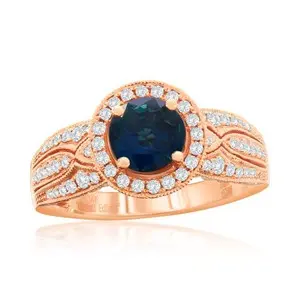 SOUZANA BY SUZY LEVIAN 14k Rose Gold 1.57ct Sapphire & 0.93cttw Diamond Ring - Blue