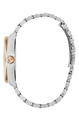 Guess Open Heart Two-tone Automatic Bracelet Watch