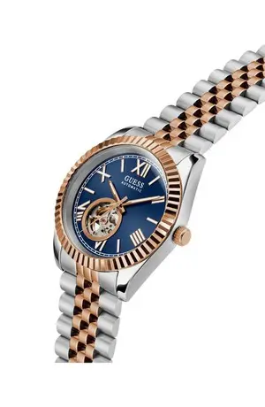Guess Open Heart Two-tone Automatic Bracelet Watch